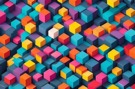 Premium Photo Completely Seamless Abstract Cube Pattern Colorful Design Geometric 3d Vector