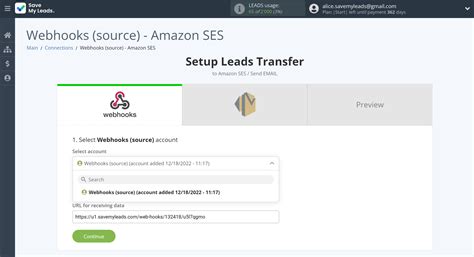 how to connect webhooks with amazon ses savemyleads