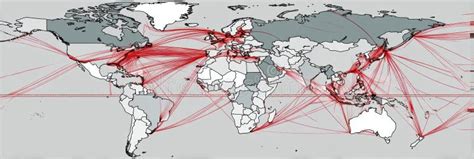 Global Trade Map Displaying Restricted Export Routes And Sanctions Across International