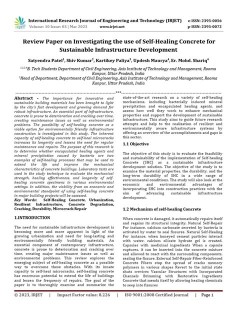 Research Paper Satyendra Patel Pdf Concrete Infrastructure