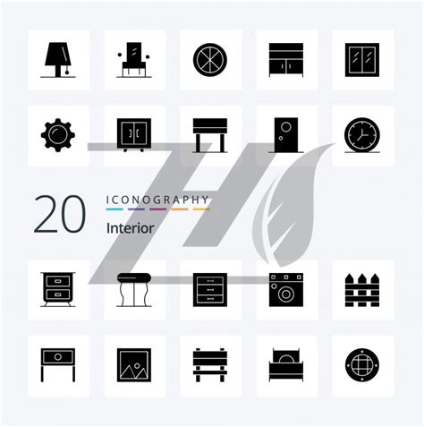 دانلود وکتور 20 بسته آیکون اشیای داخلی منزل دانلود رایگان فایل لایه