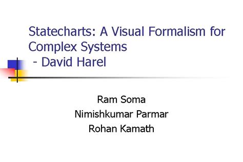 Statecharts A Visual Formalism For Complex Systems David