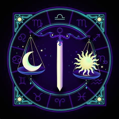 Libra Zodiac Sign Represented By A Pair Of Sword Balance Scales To