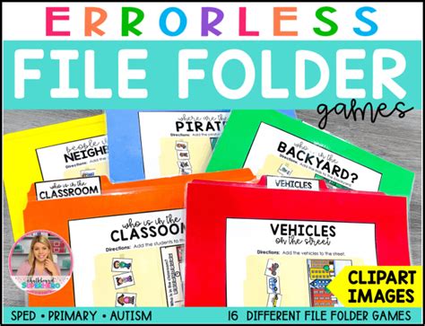 errorless file folder games {16 different file folder games