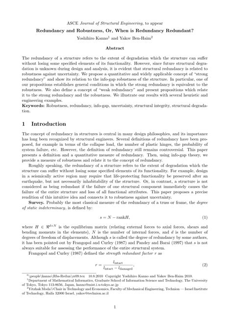 PDF Redundancy And Robustness Or When Is Redundancy Redundant