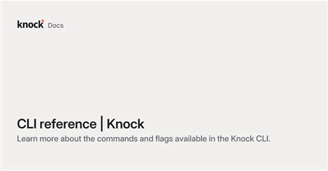 Cli Reference Knock