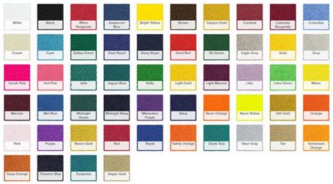 Fabric Color Chart