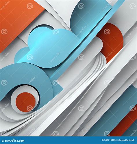 3d White Geometric Abstract Background Overlap Layer On Bright Space With Waves Decoration