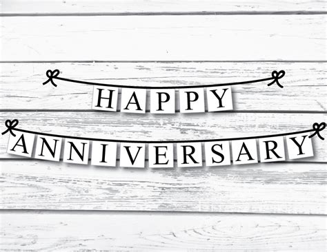 Printable Happy Anniversary Banner Diy Anniversary Party Decor