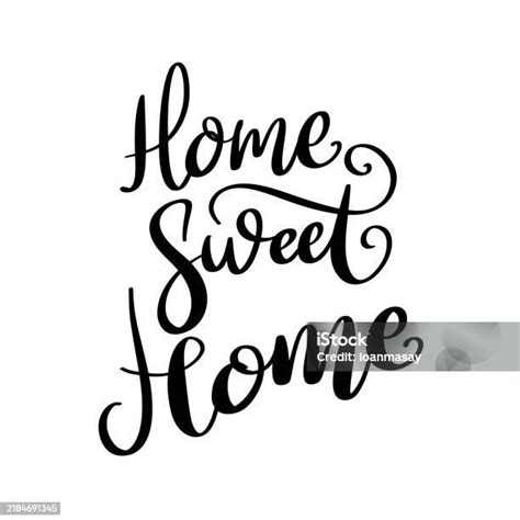 홈 스위트 홈 흰색 배경에 글자 문구입니다 포스터 배너 티셔츠 카드를 위한 디자인 요소 벡터 일러스트 레이 션 가정용 장비에 대한 스톡 벡터 아트 및 기타 이미지 Istock