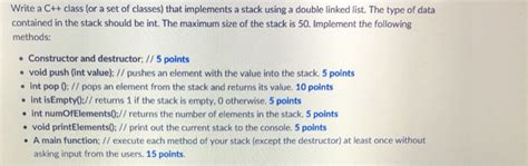 Solved Make Sure Its A Implementation Of Stack Using Doubly