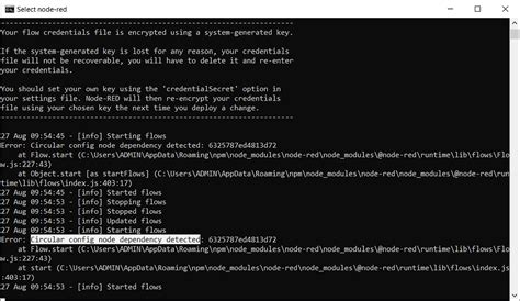 Circular Config Node Dependency Detected General Node Red Forum