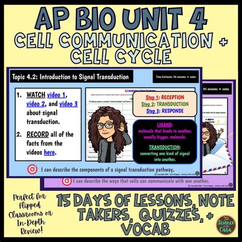 Ap Bio Unit 4 Cell Communication Lesson Note Taker Quiz And Review