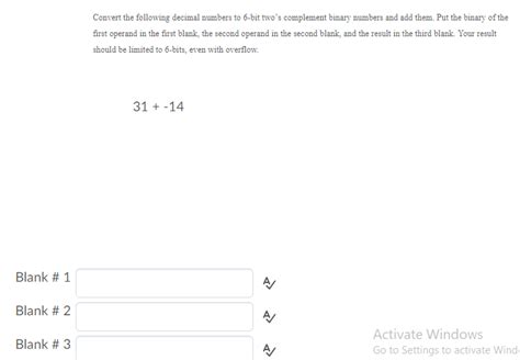 Solved Convert The Following Decimal Numbers To 6 Bit Two S Chegg Com