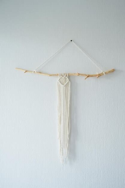 Premium Photo Handmade Macrame Panel Hanging On The Wall In The Form