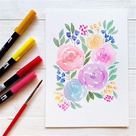 Class101 꽃 보석 별이 빛나는 하늘도귀여운 수채화 그림 그리기