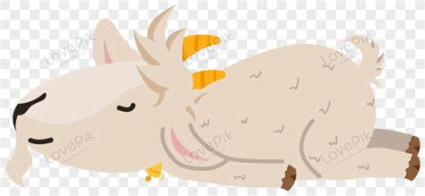 귀여운 염소 잠자는 캐릭터 만화 Png 일러스트 무료 다운로드 Lovepik
