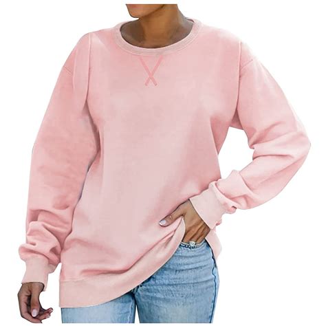 Besolor Womens Oversized Fall Sweatshirts 2025 Long Sleeve Round Neck