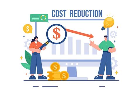 Premium Vector Cost Reduction Vector Illustration Depicting Decrease