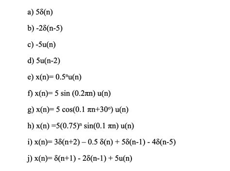 Solved Using Matlab Sketch Each Of The Following Special