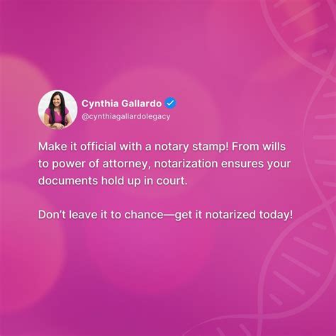 Cynthia ️ Notary Services Make Documents Official 📜 A Notarized Document Prevents Fraud And