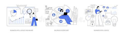 Performance Data Visualization Abstract Concept Vector Illustrations