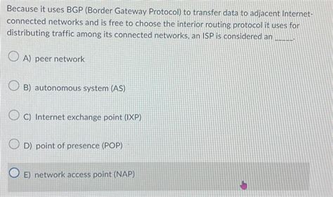 Solved A Local Isp May Access The Internet Backbone By