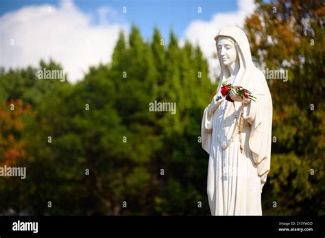 Statue Of The Virgin Mary Queen Of Peace On Mount Podbrdo The