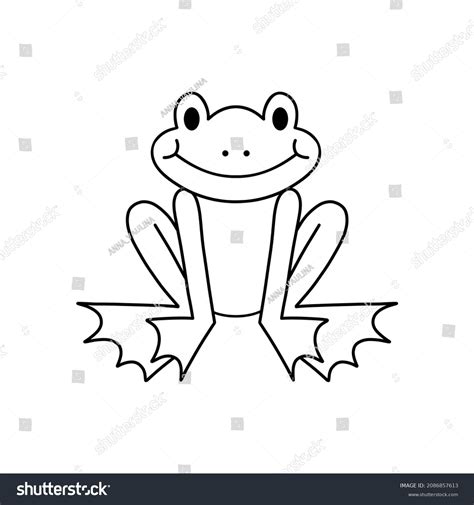 Cute Cartoon Frog Black White Vector Stock Vector Royalty Free 2086857613