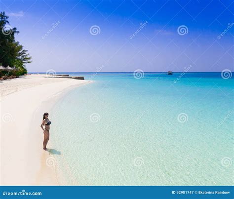 Maldives Woman Bikini Stock Image Image Of Carefree 92901747