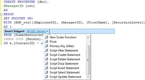 Automatic Sql Completion And Other Productivity Enhancing Features