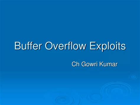 Ppt Buffer Overflow Exploits Powerpoint Presentation Free Download