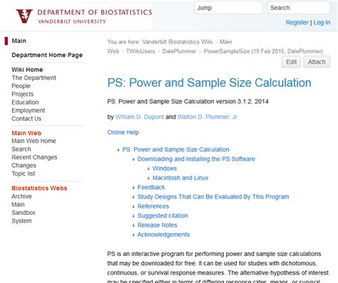 PS Power And Sample Size Calculation PMean