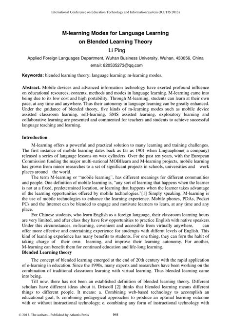 Pdf M Learning Modes For Language Learning On Blended Learning Theory
