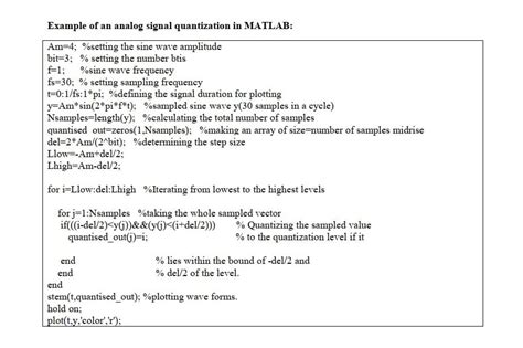 title analog signal quantization using matlab