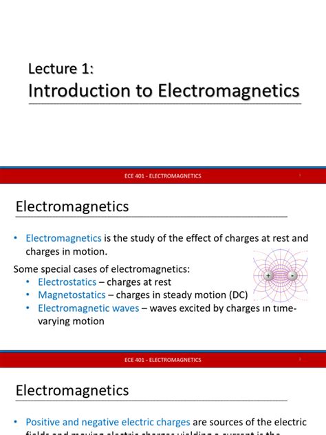 Lecture 1 Pdf Electromagnetism Electromagnetic Radiation