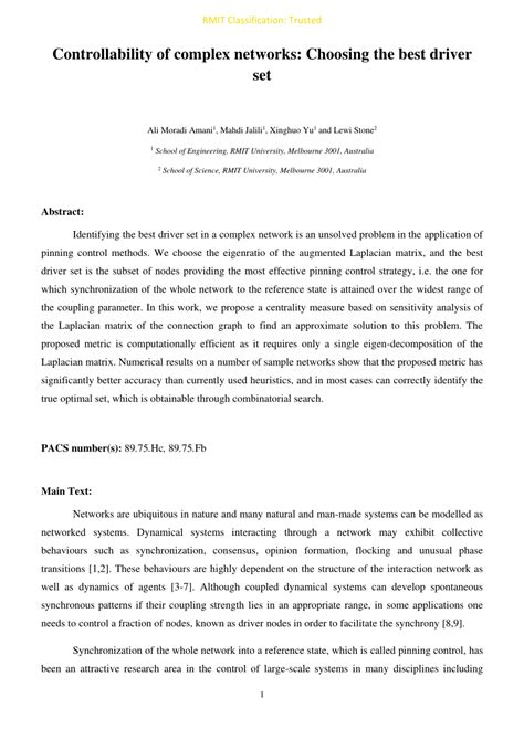 pdf controllability of complex networks choosing the best driver set