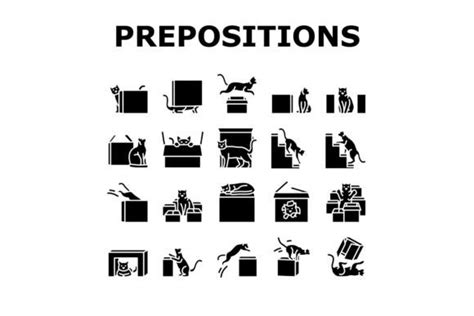 Preposition English Language Icons Set Graphic By Stockvectorwin · Creative Fabrica