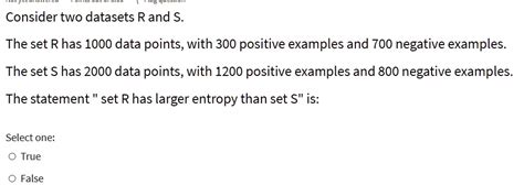 solved consider two datasets rand s the set rhas 1000 data points
