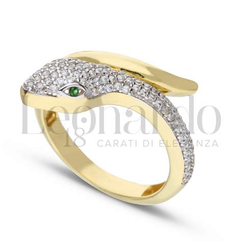 Anelli Anello Serpente Da Donna In Oro 18 Carati Misura Anello 20