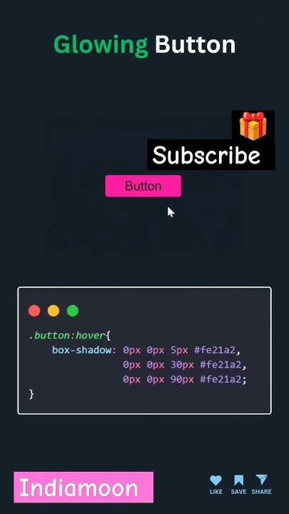 How To Design Glowing Button Hover Effect Using Css Hover Button Glowingbutton Indiamoon