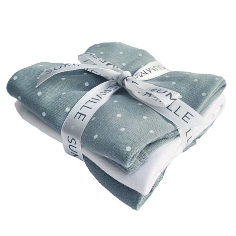 Snuttefilt Ekologisk Bomull 3 Pack Safir Dotty Gots Summerville Organic