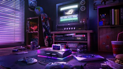 Retro Wallpaper 4k Gaming Room Gaming Console
