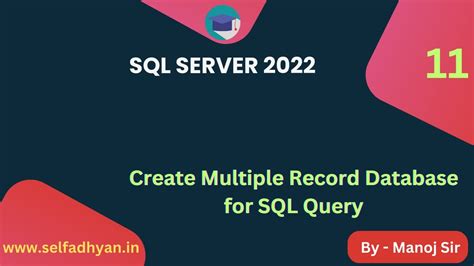 11 Sql Table Create For Applying Query Insert Multiple Data In Sql Server Youtube