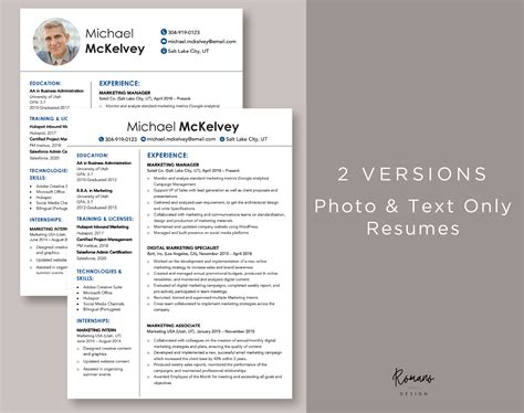 Professional Resume Template With Photo Modern Resume Template Pages