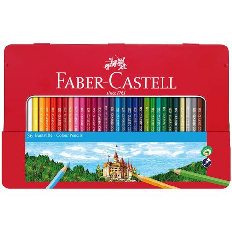 Faber Castell Hexagonal Colouring Pencils Tin Of 36