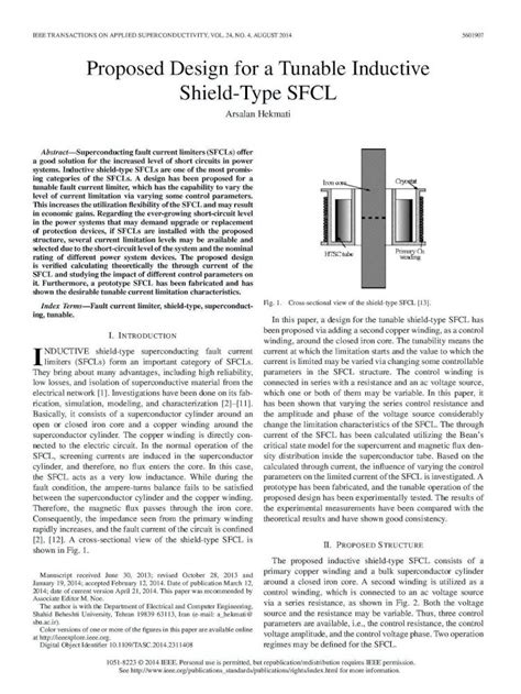 Pdf Proposed Design For A Tunable Inductive Shield Type Sfcl Dokumen Tips