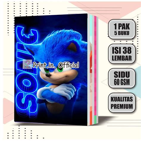 38 Sheets Custom Sonic Writing Book School Writing Book Shopee Malaysia
