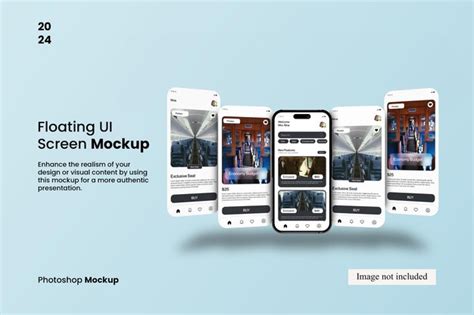 Premium Psd Floating Ui Screen Mockup For Showcasing Your Design To Clients