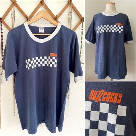 1990s Vintage Buzzcocks Tour Shirt Blue And White R Gem